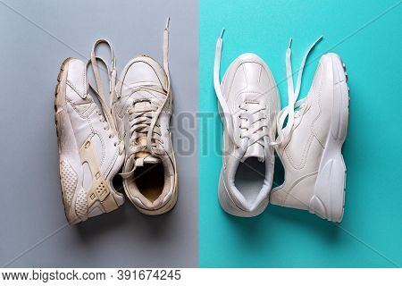 Pair Old Dirty White Image & Photo (Free Trial) | Bigstock
