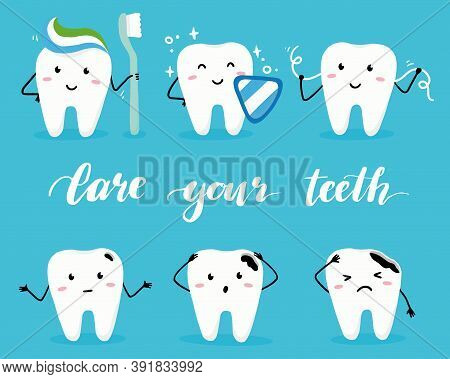 Set Happy Bad Tooth Vector & Photo (Free Trial) | Bigstock