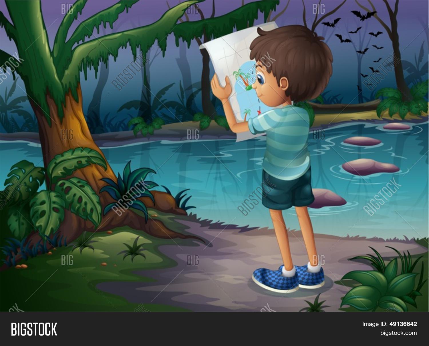 Illustration Boy Map Vector & Photo (Free Trial) | Bigstock