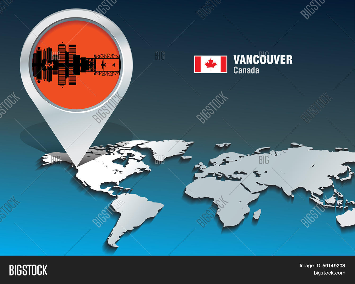 Map Pin Vancouver Vector & Photo (Free Trial) | Bigstock