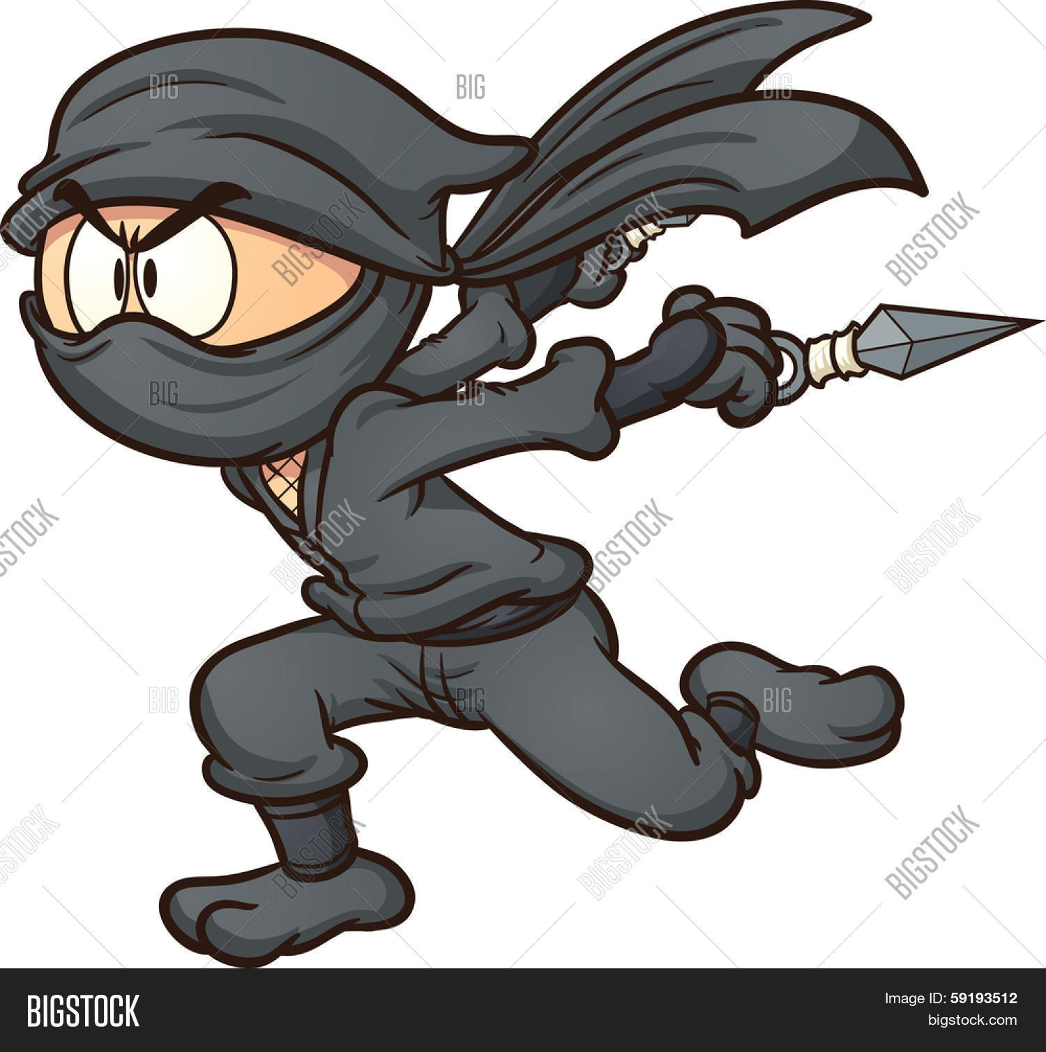 Cartoon Ninja Running Vector & Photo (Free Trial) | Bigstock