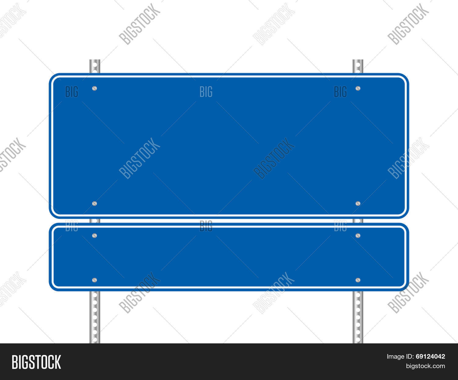 Blank Blue Road Signs Vector & Photo (Free Trial) | Bigstock
