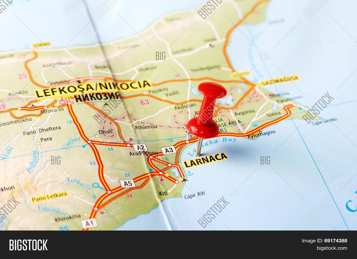 Larnaca Cyprus Map Image & Photo (Free Trial) | Bigstock