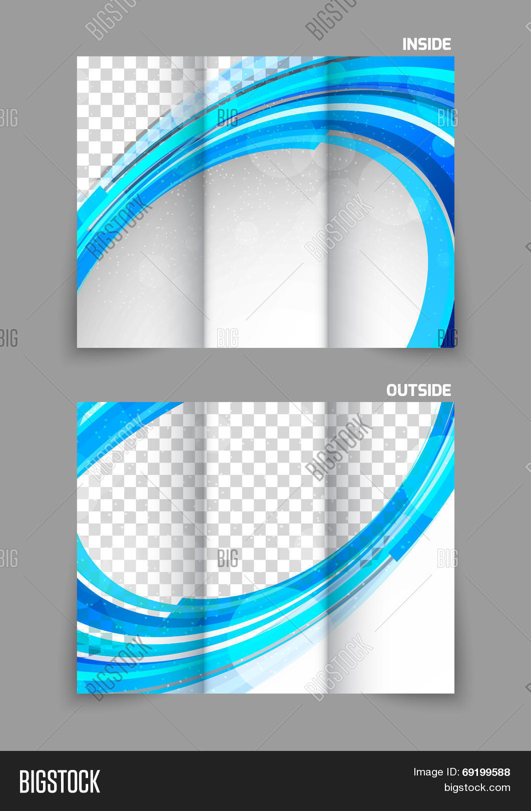 Blue Tri Fold Vector & Photo (Free Trial) | Bigstock