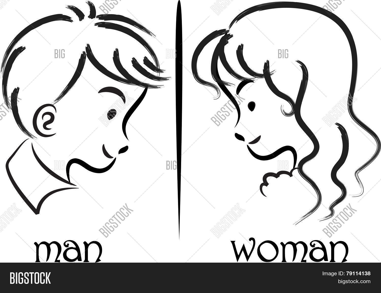 Woman Man Face Vector & Photo (Free Trial) | Bigstock
