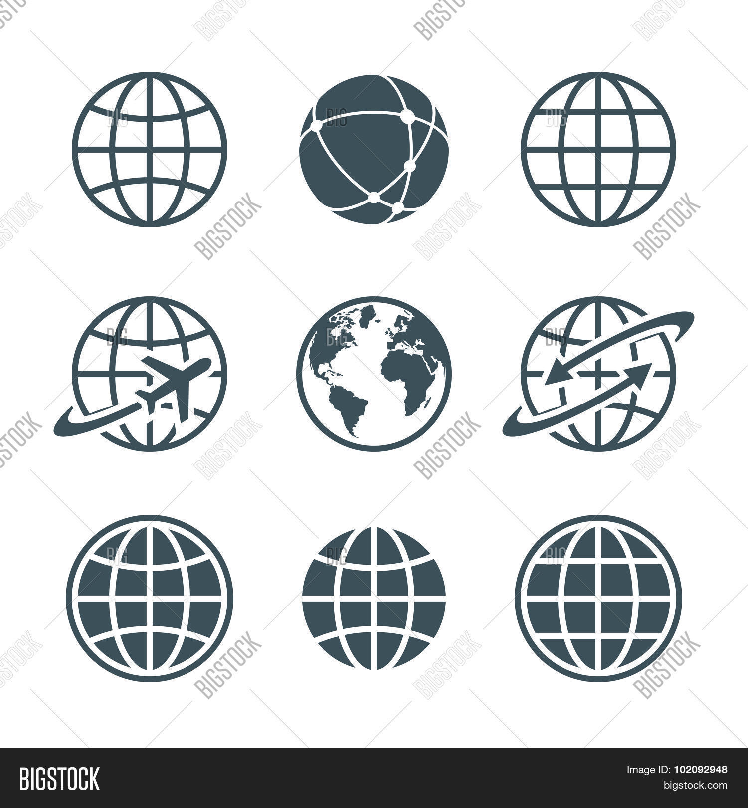Globe Icons Set Vector & Photo (Free Trial) | Bigstock