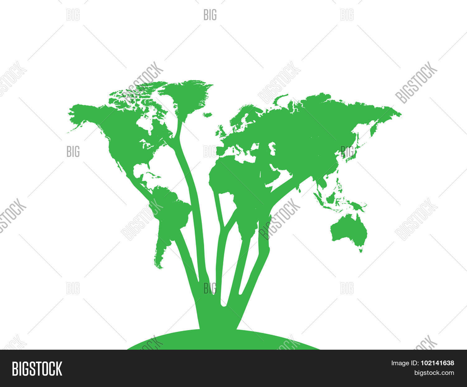 World Map Tree Vector Vector & Photo (Free Trial) | Bigstock