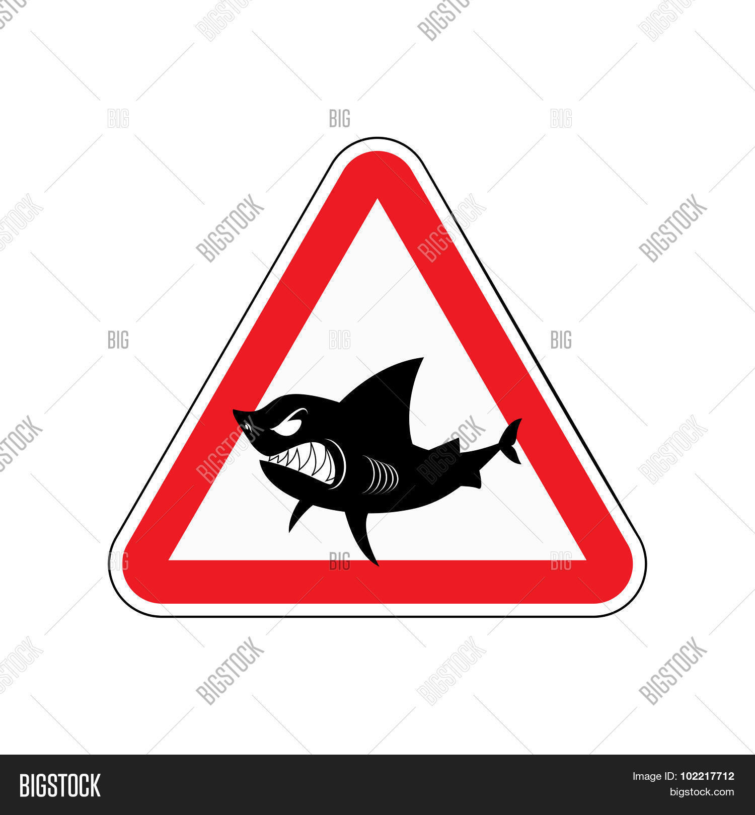 Sign Attention Shark Vector & Photo (Free Trial) | Bigstock