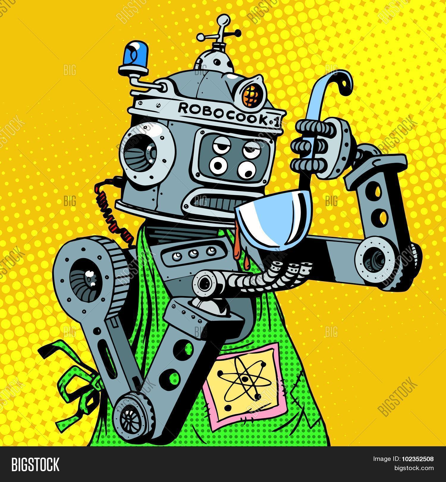 Robot Chef Food Vector & Photo (Free Trial) | Bigstock