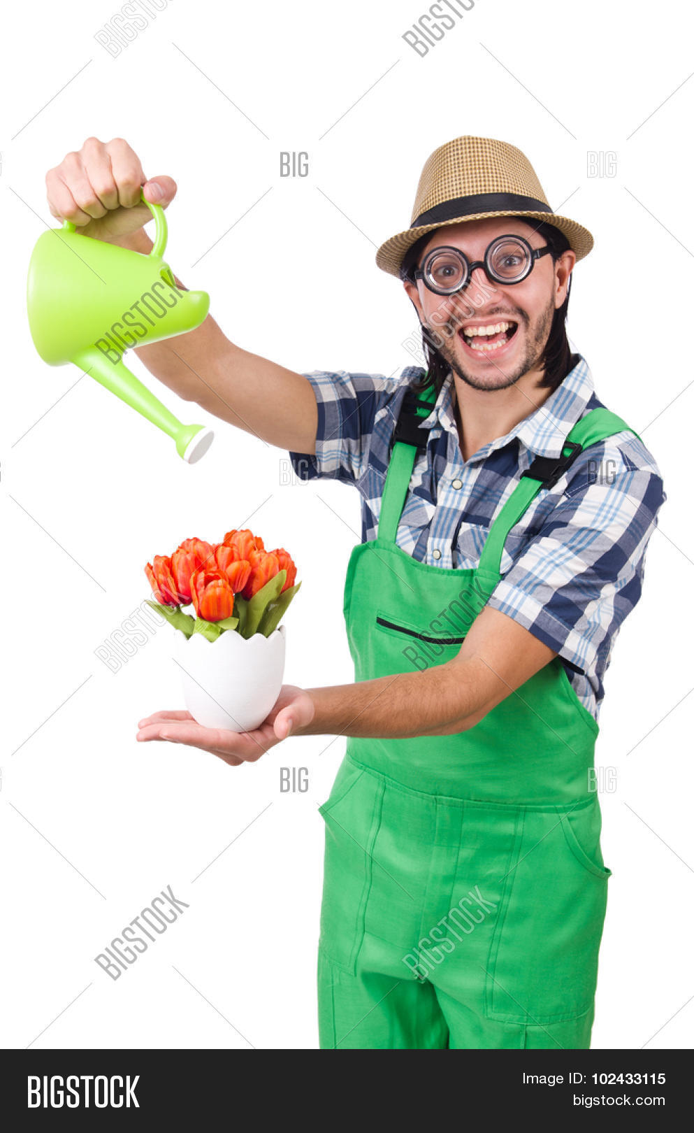 Young Funny Gardener Image & Photo (Free Trial) | Bigstock