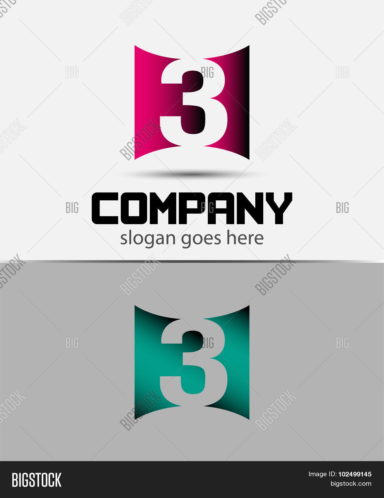 Number 3 Logo. Vector Vector & Photo (Free Trial) | Bigstock