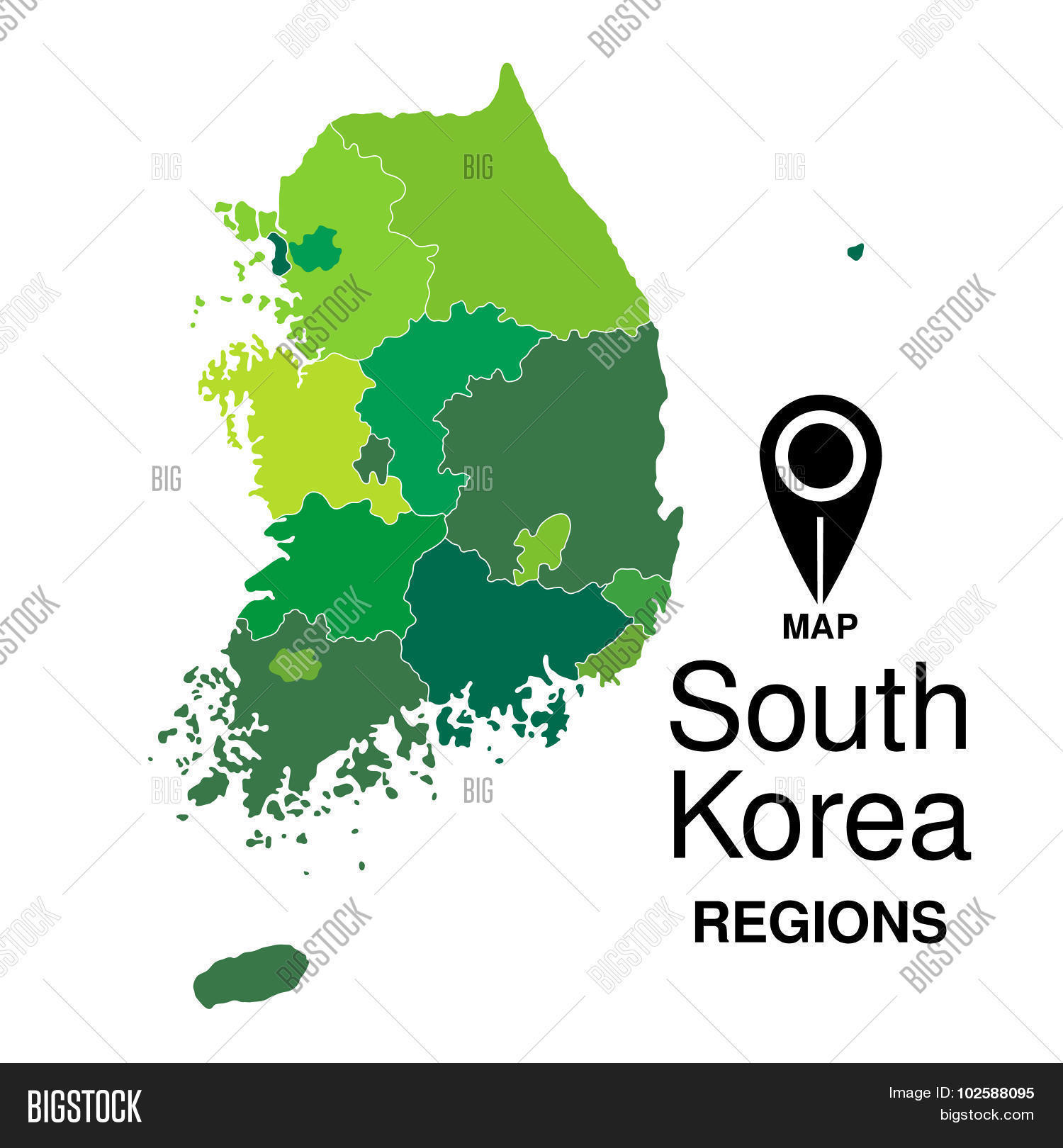 Regions Map South Vector & Photo (Free Trial) | Bigstock