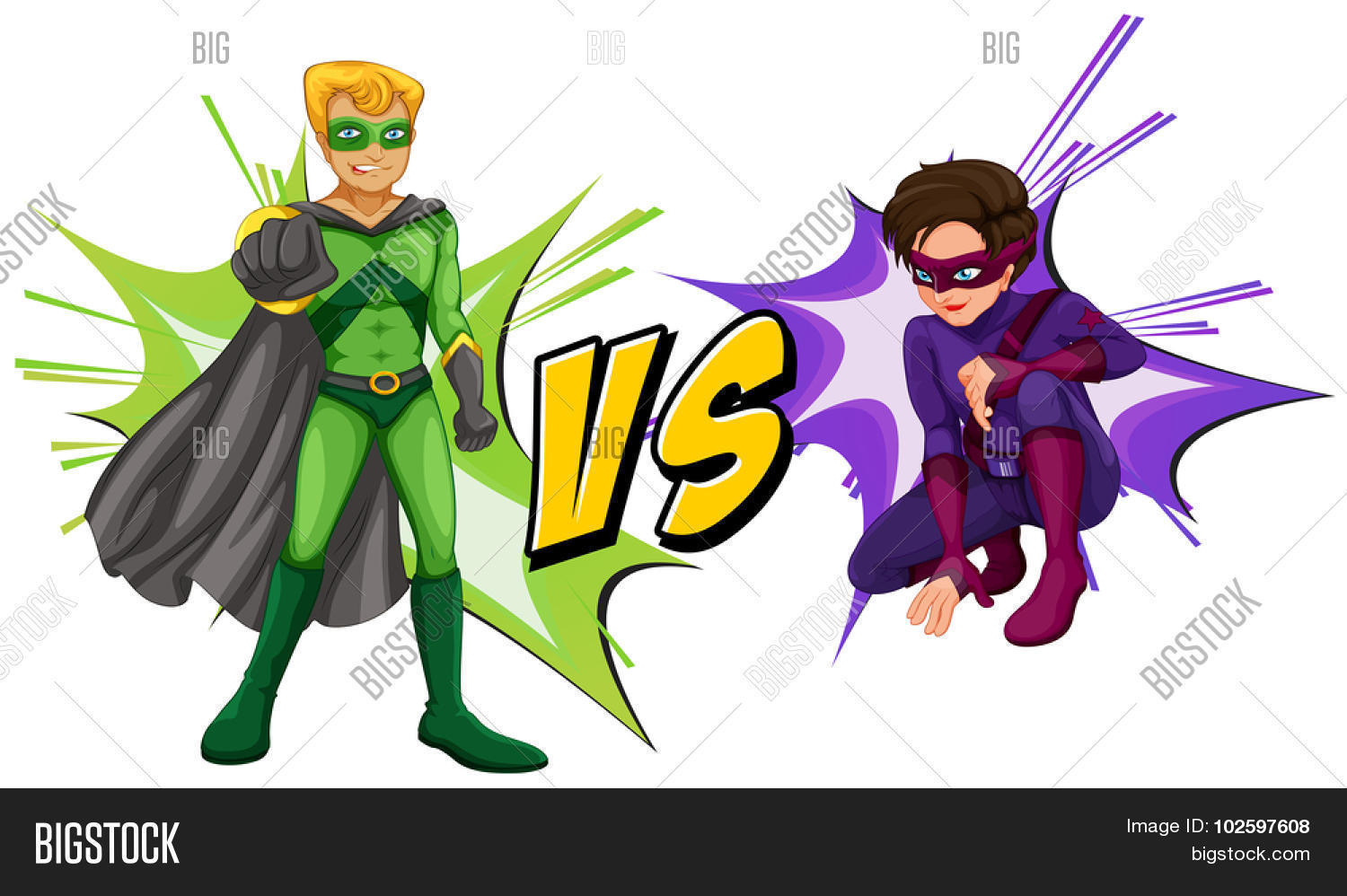 Two Superheroes Vector & Photo (Free Trial) | Bigstock