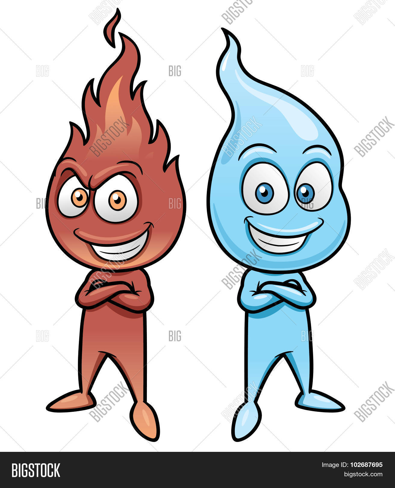 Fire Water Vector & Photo (Free Trial) | Bigstock