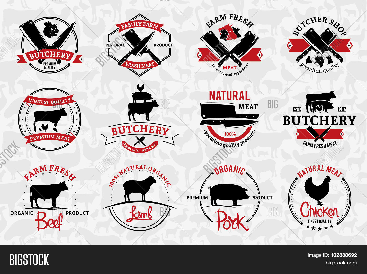 Butchery Labels Vector & Photo (Free Trial) | Bigstock