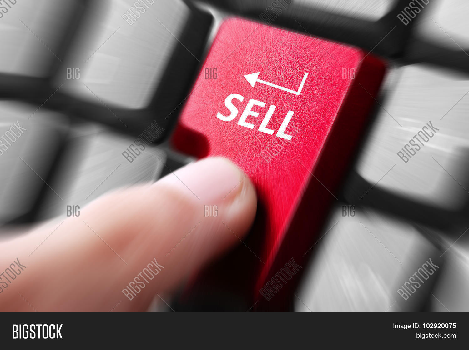 Hand Press Sell Button Image & Photo (Free Trial) | Bigstock