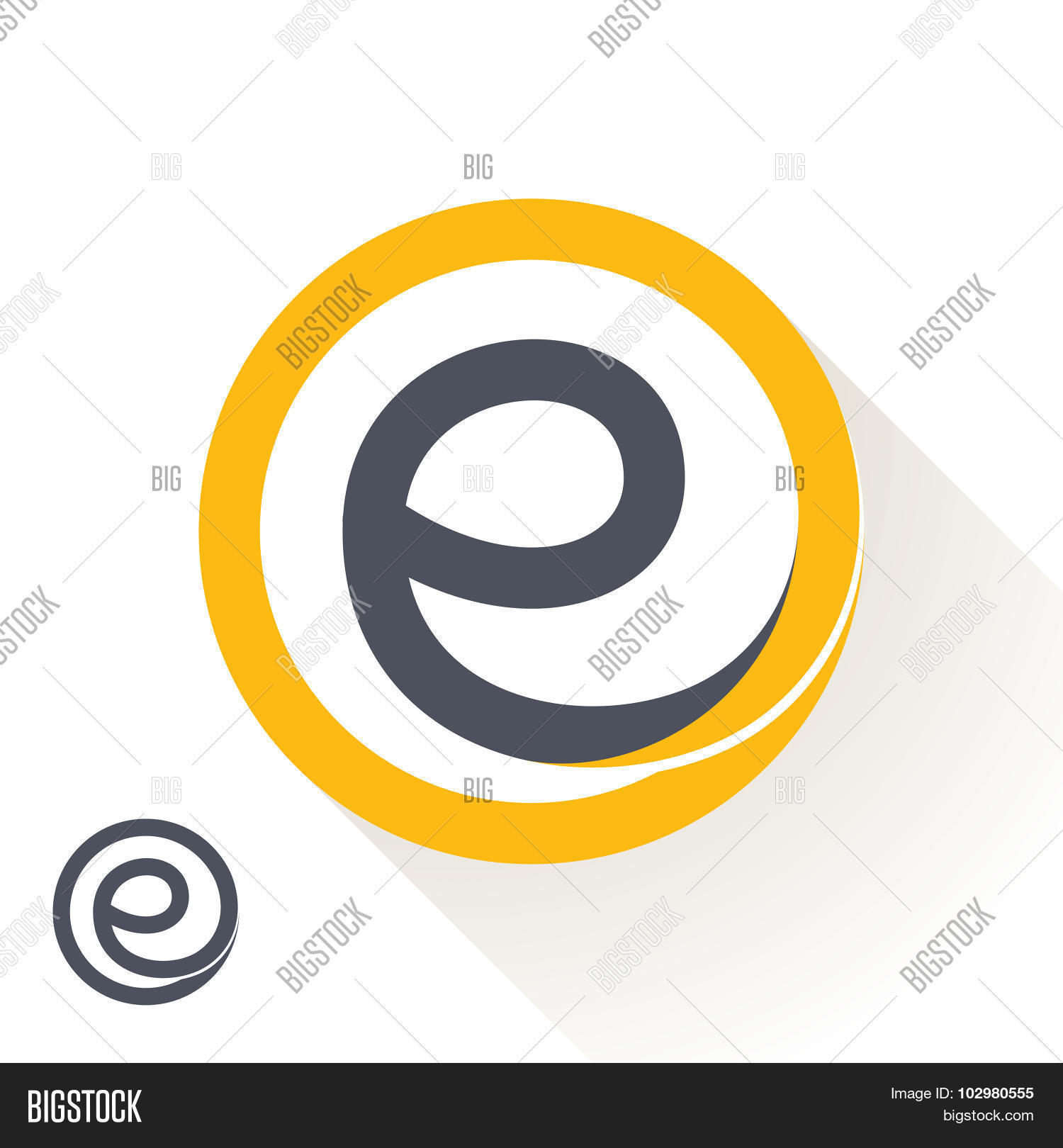 E Letter Round Line Vector & Photo (Free Trial) | Bigstock