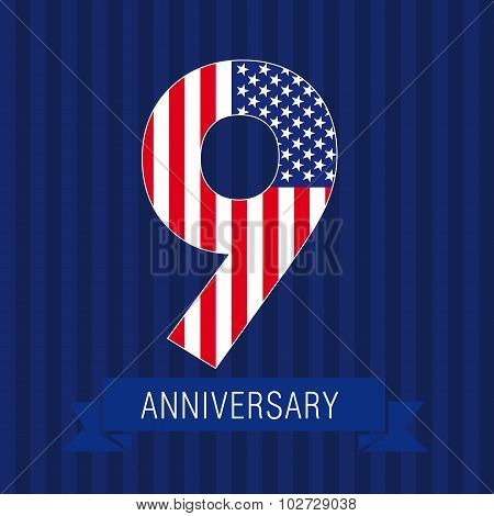 Anniversary 9 US Flag Vector & Photo (Free Trial) | Bigstock