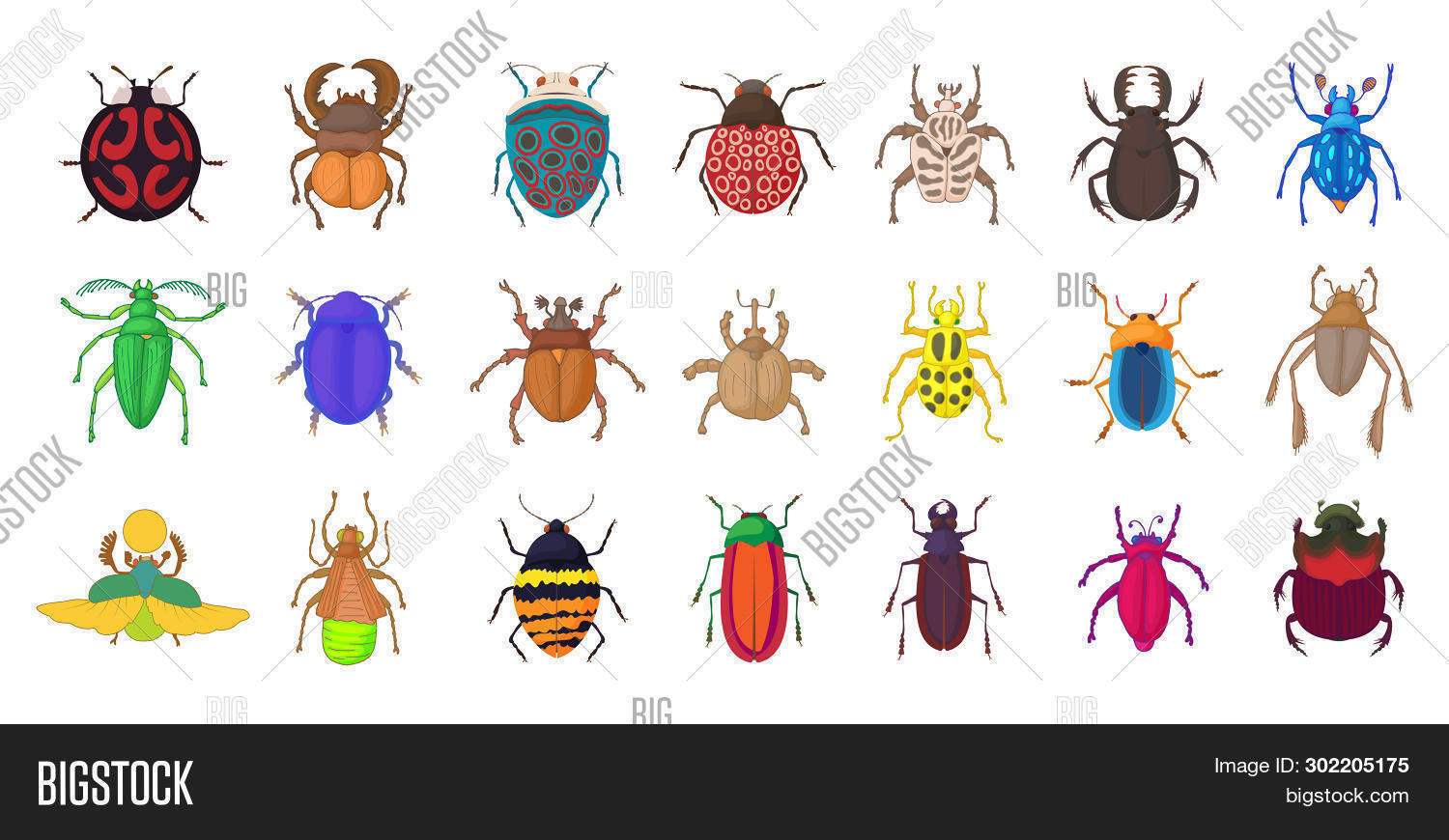 Bugs Icon Set. Cartoon Image & Photo (Free Trial) | Bigstock
