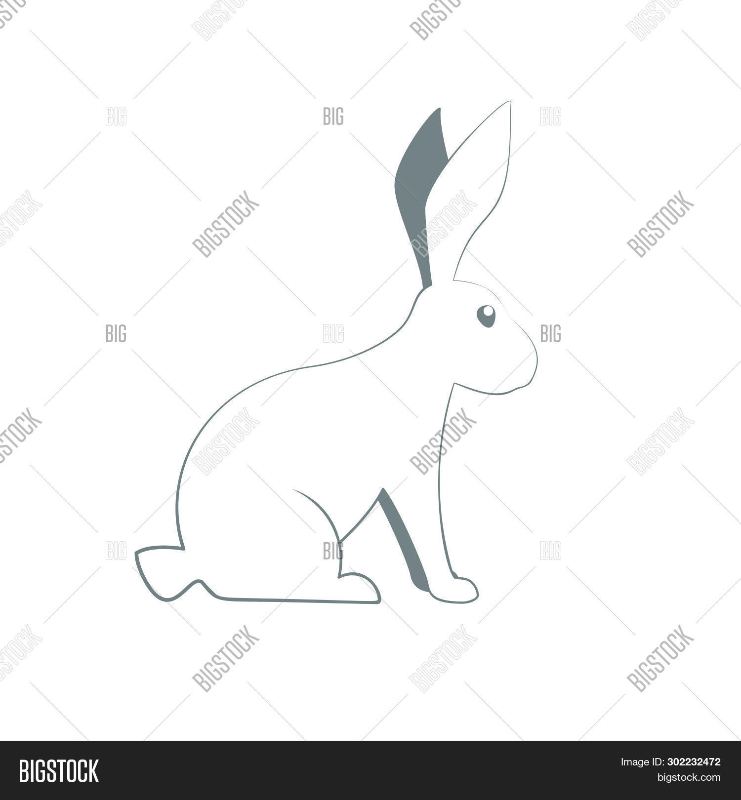 Rabbit Outline Icon. Image & Photo (Free Trial) | Bigstock