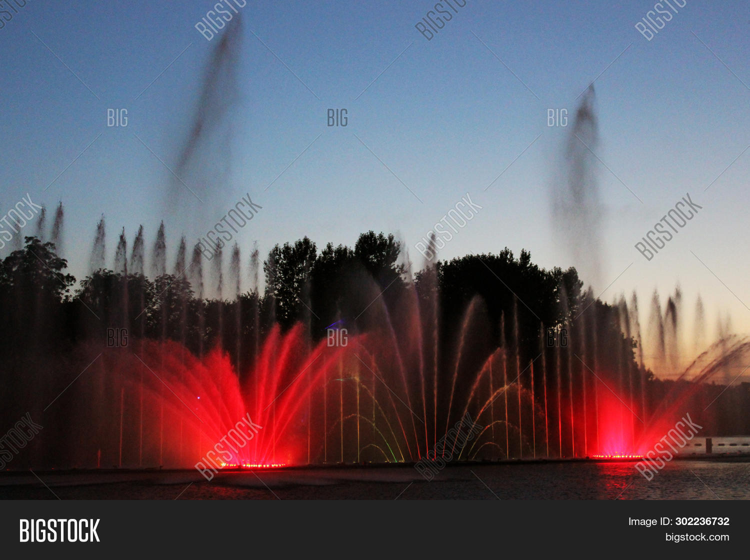 Glowing Fountain Night Image & Photo (Free Trial) | Bigstock