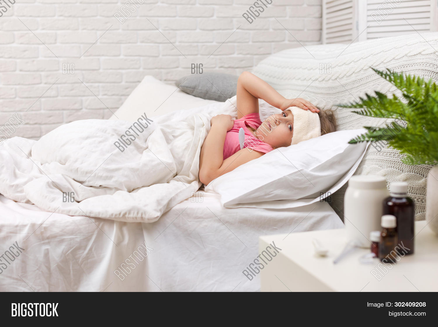 Sick Little Child Girl Image & Photo (Free Trial) | Bigstock