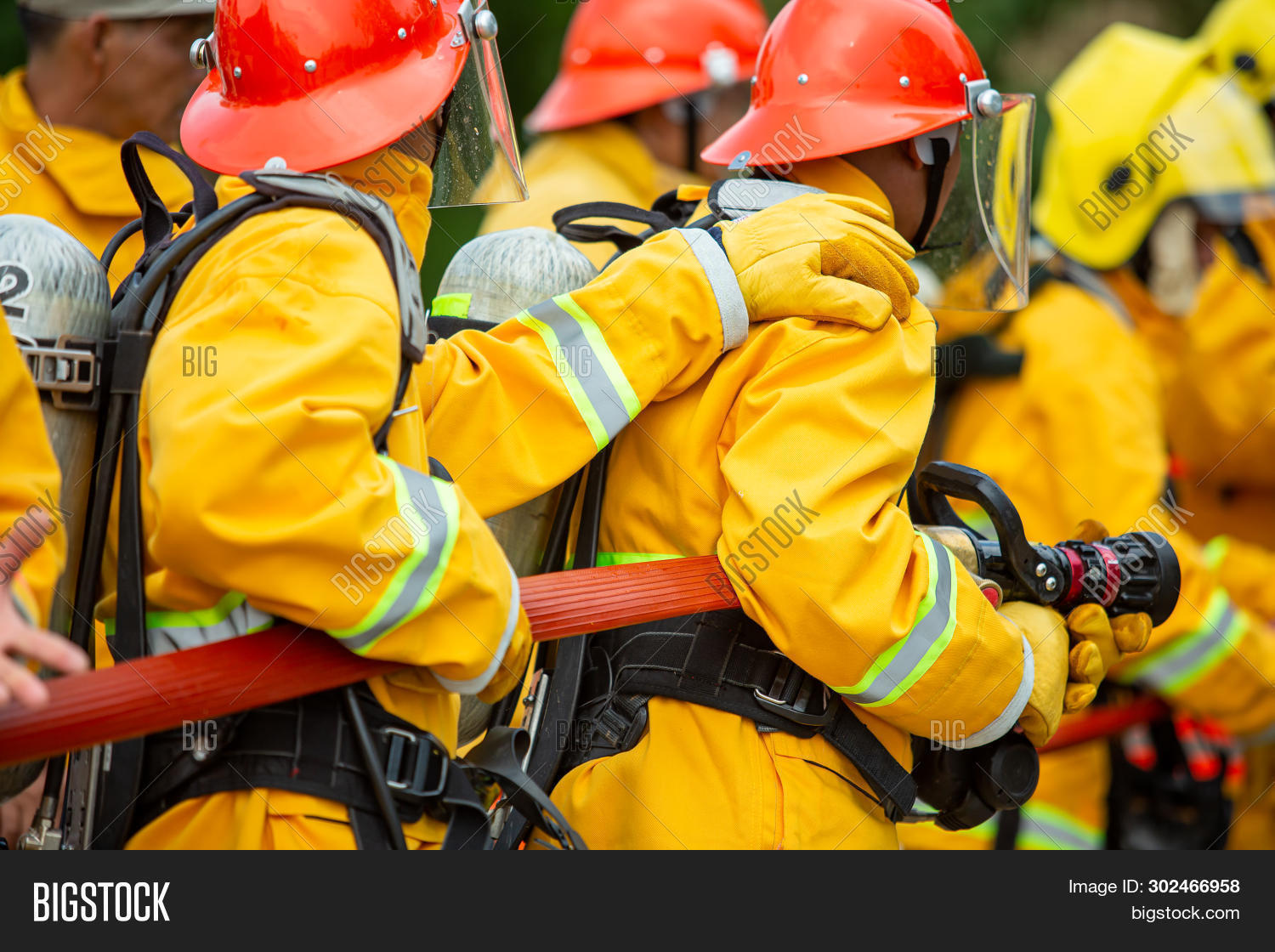 Firefighters Spraying Image & Photo (Free Trial) | Bigstock