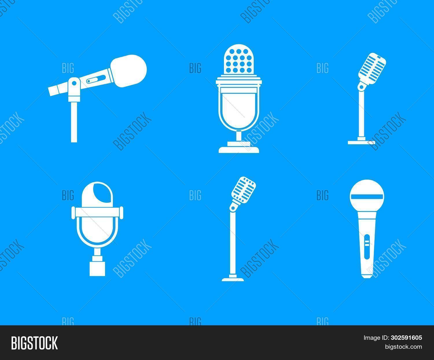 Microphone Icon Set. Image & Photo (Free Trial) | Bigstock