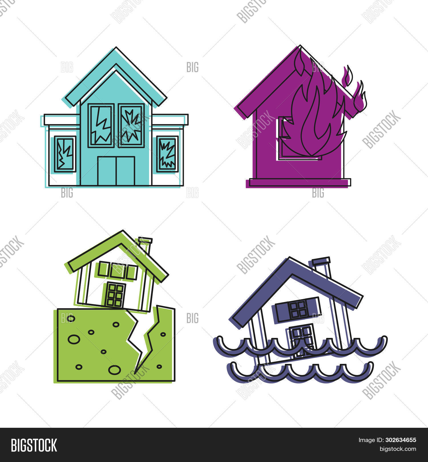 Destroyed House Icon Image & Photo (Free Trial) | Bigstock