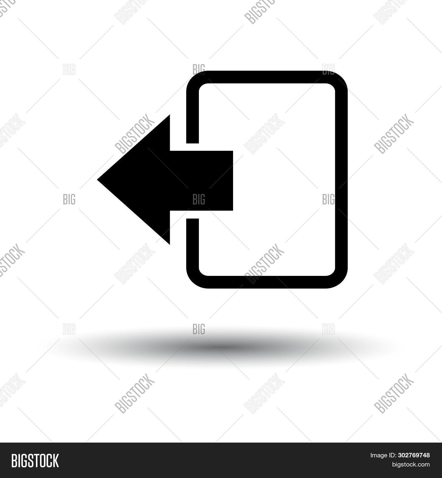 Exit Icon. Black On Vector & Photo (Free Trial) | Bigstock