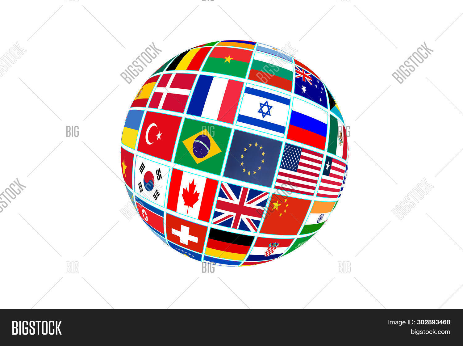 Globe World Flags Image & Photo (Free Trial) | Bigstock