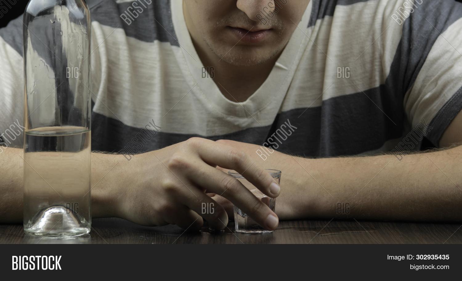 Depressed Man Drinking Image & Photo (Free Trial) | Bigstock