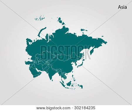 Map Asia. Vector Vector & Photo (Free Trial) | Bigstock