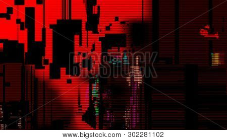 Red Glitch Abstract Vector & Photo (Free Trial) | Bigstock