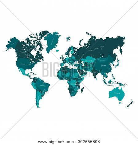 Vector Map World, Vector & Photo (Free Trial) | Bigstock