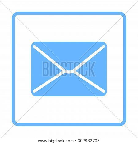 Mail Icon. Blue Frame Vector & Photo (Free Trial) | Bigstock