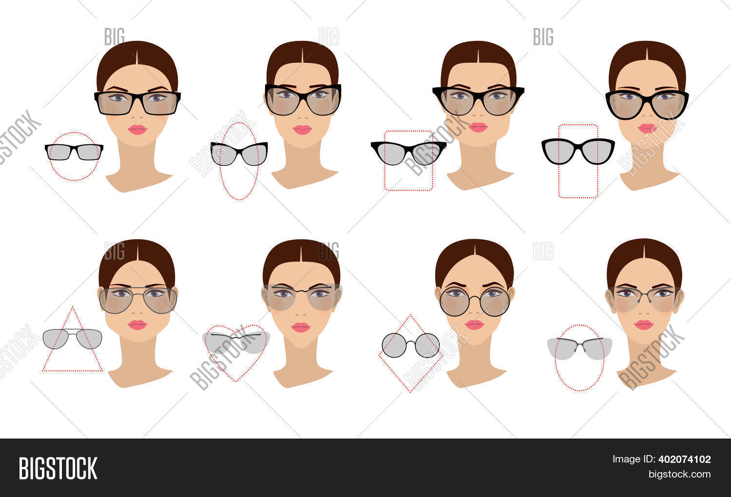 Female Glasses Shapes Image & Photo (Free Trial) | Bigstock