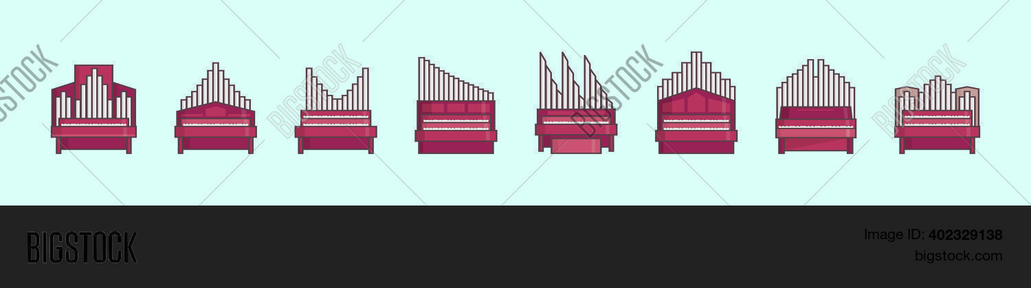 Set Pipe Organ Vector & Photo (Free Trial) | Bigstock