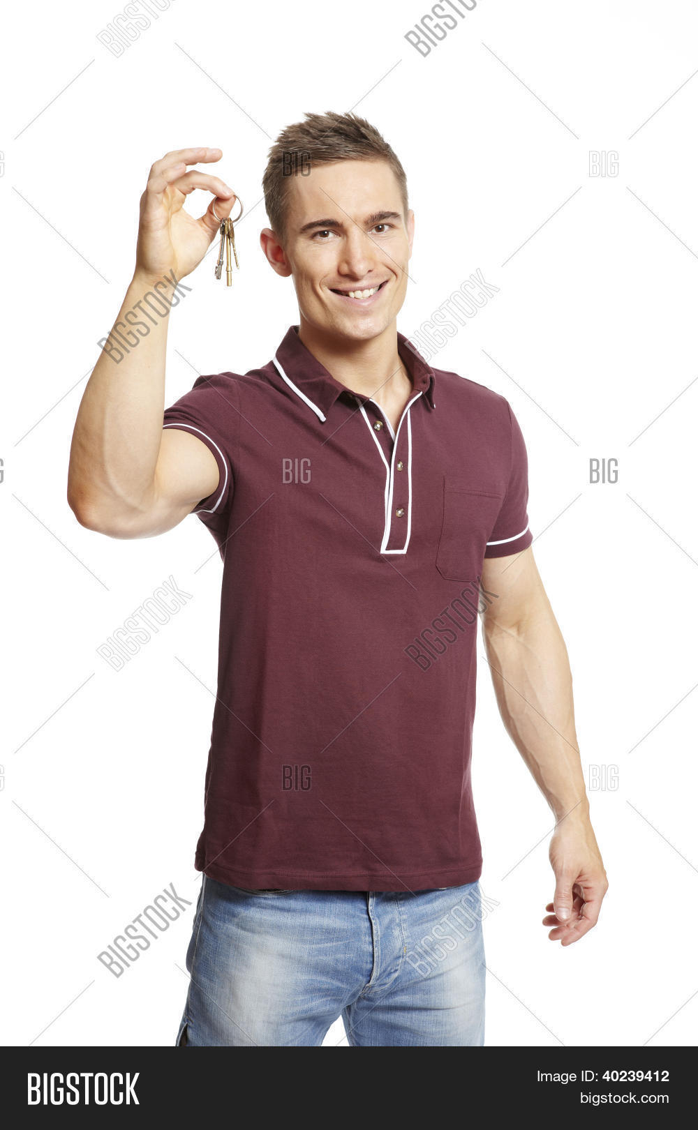 Young Man Holding Set Image & Photo (Free Trial) | Bigstock