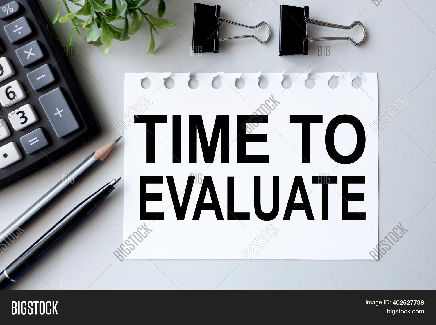 Time Evaluate, Text On Image & Photo (Free Trial) | Bigstock