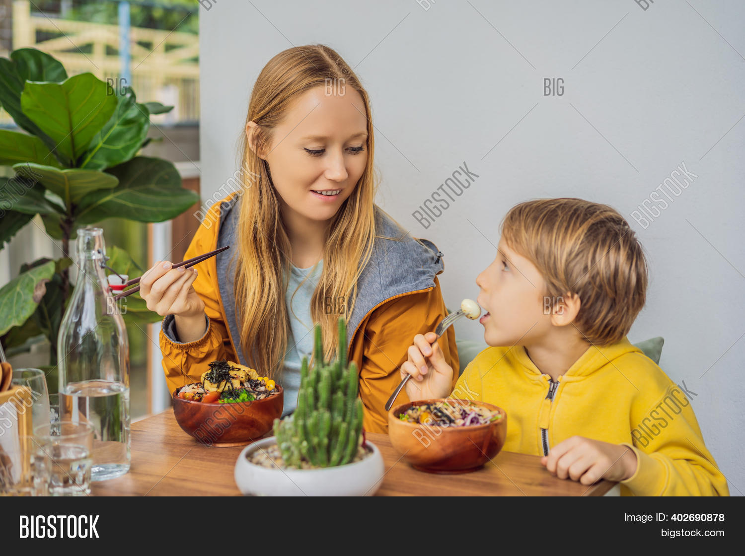 Mother Son Eating Raw Image & Photo (Free Trial) | Bigstock