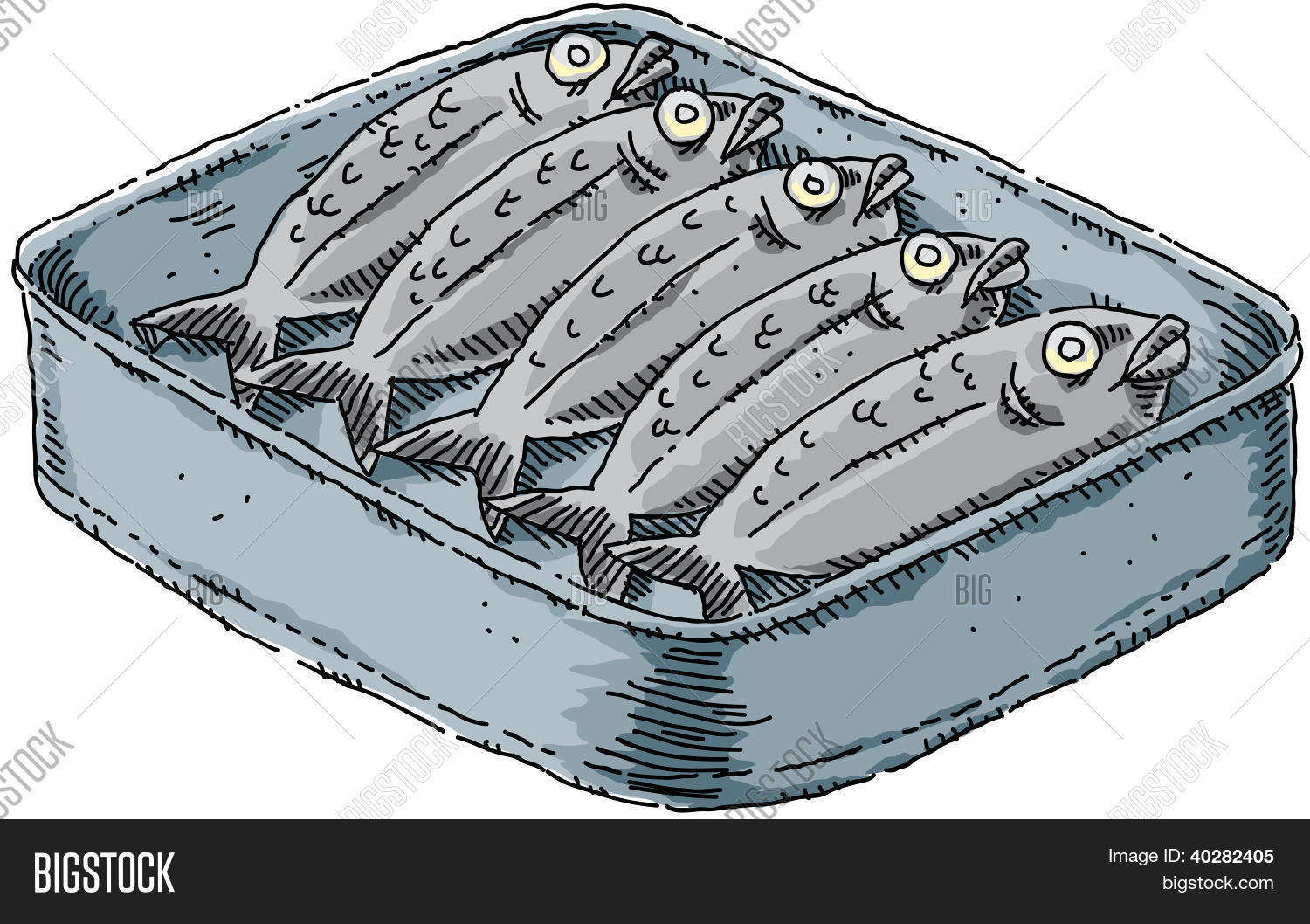 Imagen y foto Sardinas De Dibujos (prueba gratis) | Bigstock