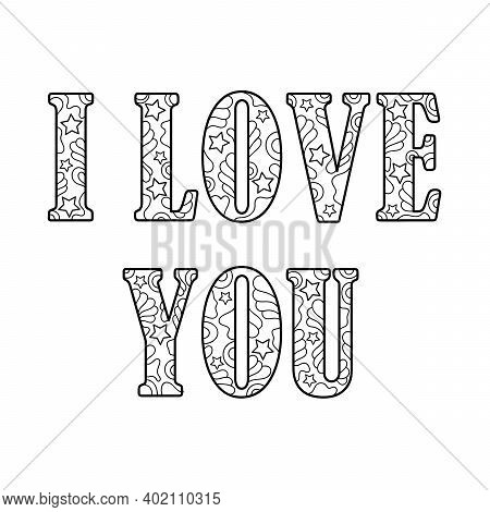 Word Love Coloring Vector & Photo (Free Trial) | Bigstock