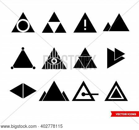 Triangle Icon Set Vector & Photo (Free Trial) | Bigstock