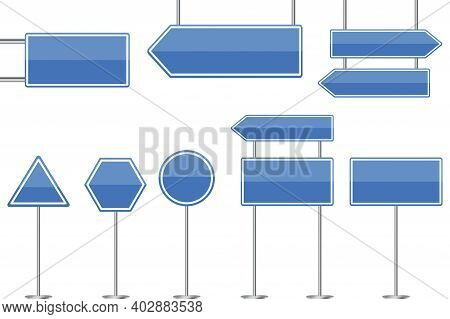 Blue Road Signs Blank Vector & Photo (Free Trial) | Bigstock