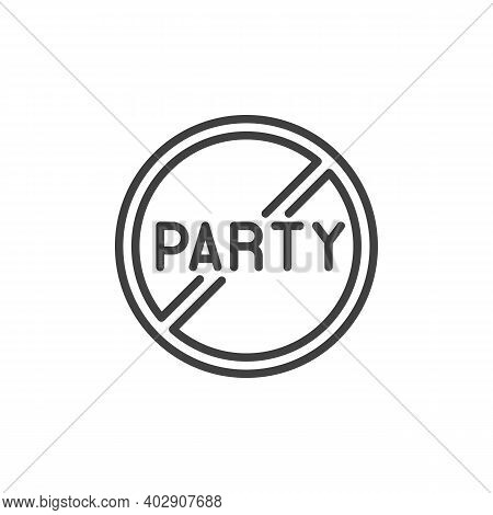 No Party Sign Line Vector & Photo (Free Trial) | Bigstock