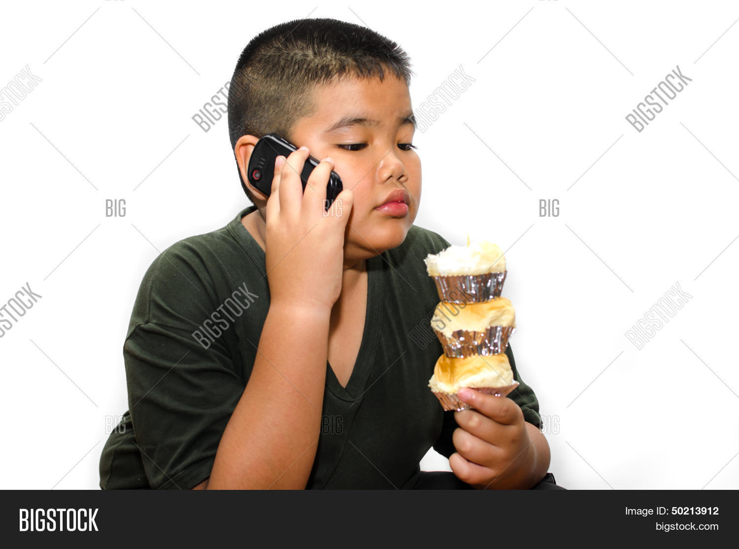 Fat Boy Talking Via Image & Photo (Free Trial) | Bigstock