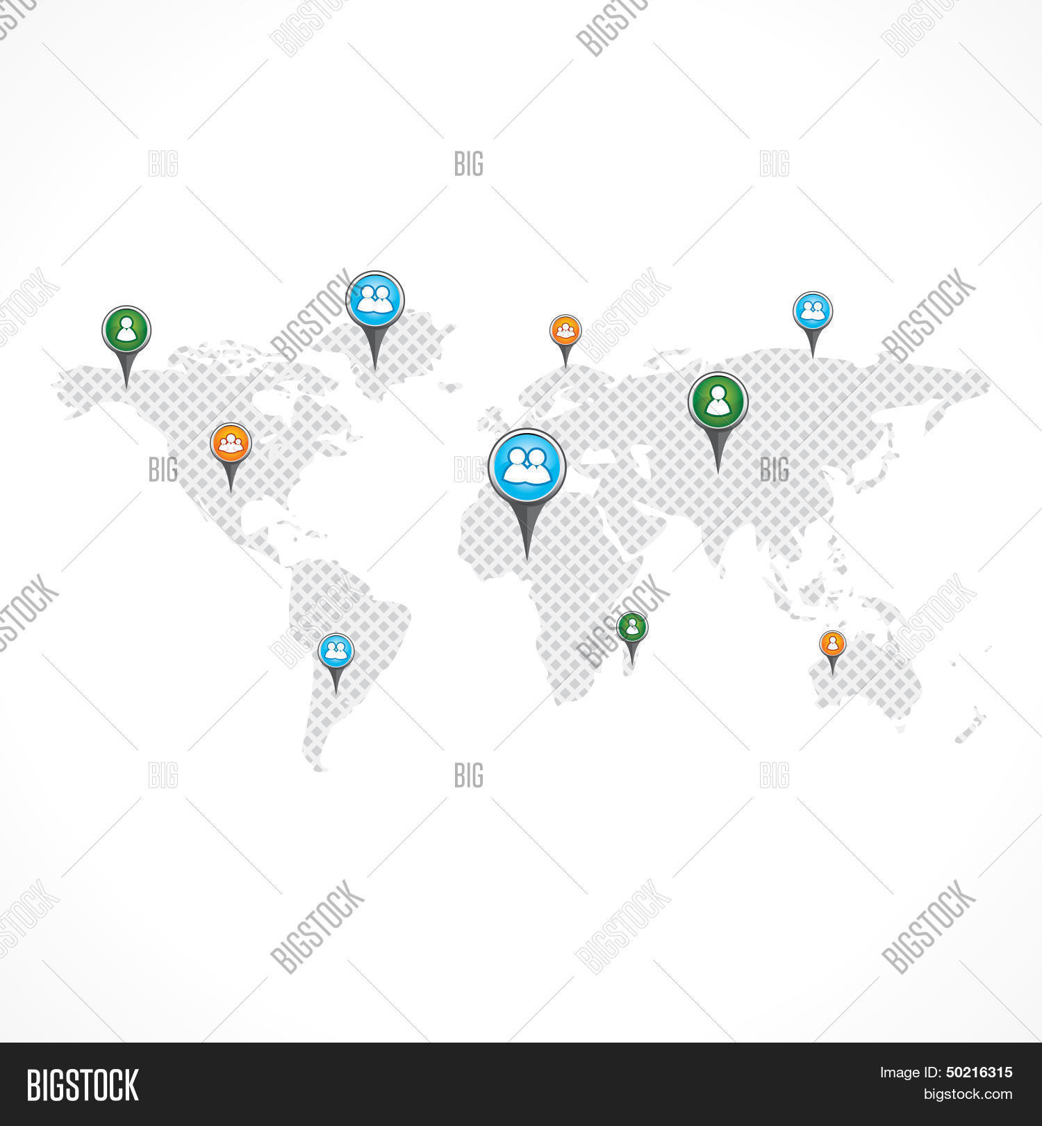 World Map Pins Vector & Photo (Free Trial) | Bigstock