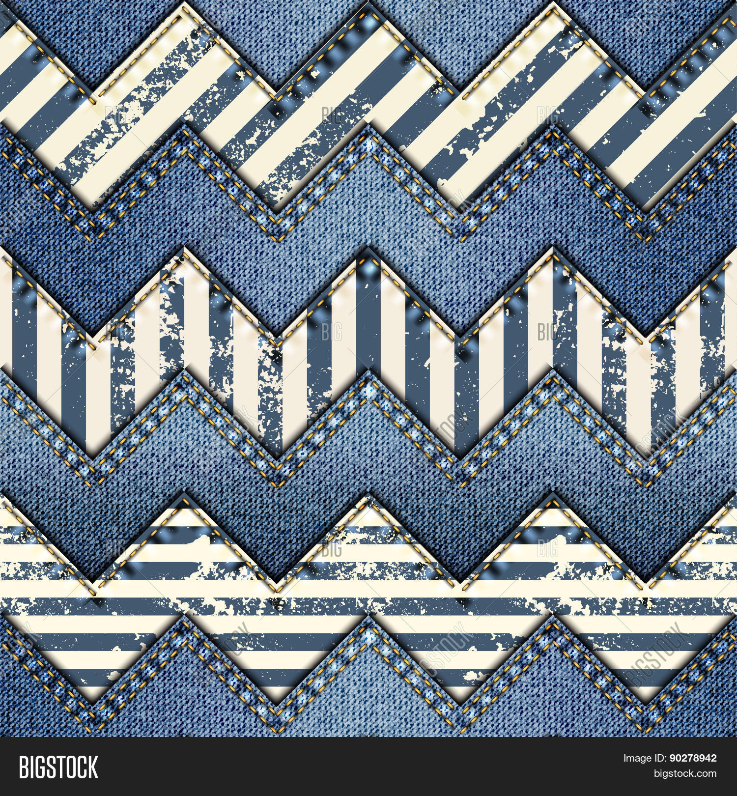 Patchwork Denim Vector & Photo (Free Trial) | Bigstock
