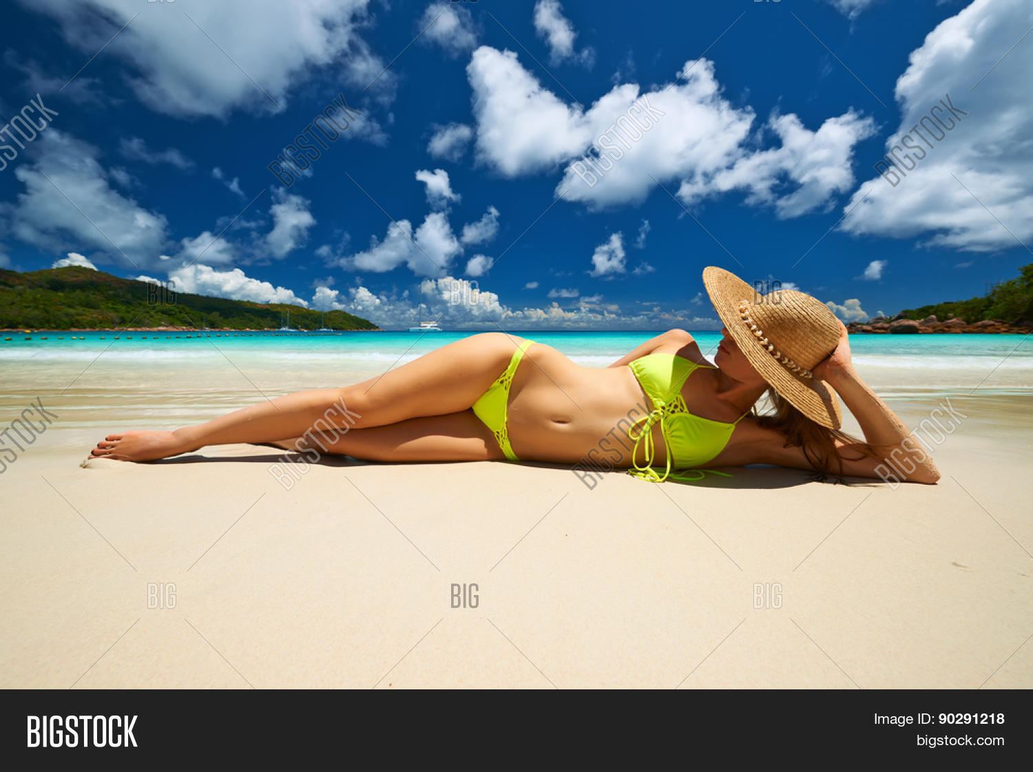 Woman Yellow Bikini Image & Photo (Free Trial) | Bigstock